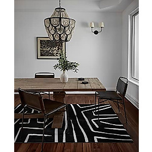 Momeni Noho Polyester Area Rug, Black, 2' X 3' Sized Rug for Entry Way, Bathroom, and Kitchen