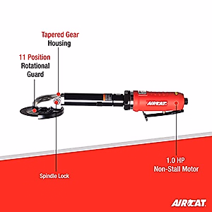 AIRCAT Pneumatic Tools 6275-A 1.0 HP 4-Inch Extended Inside Cut-Off Tool with Spindle Lock 14,000 RPM