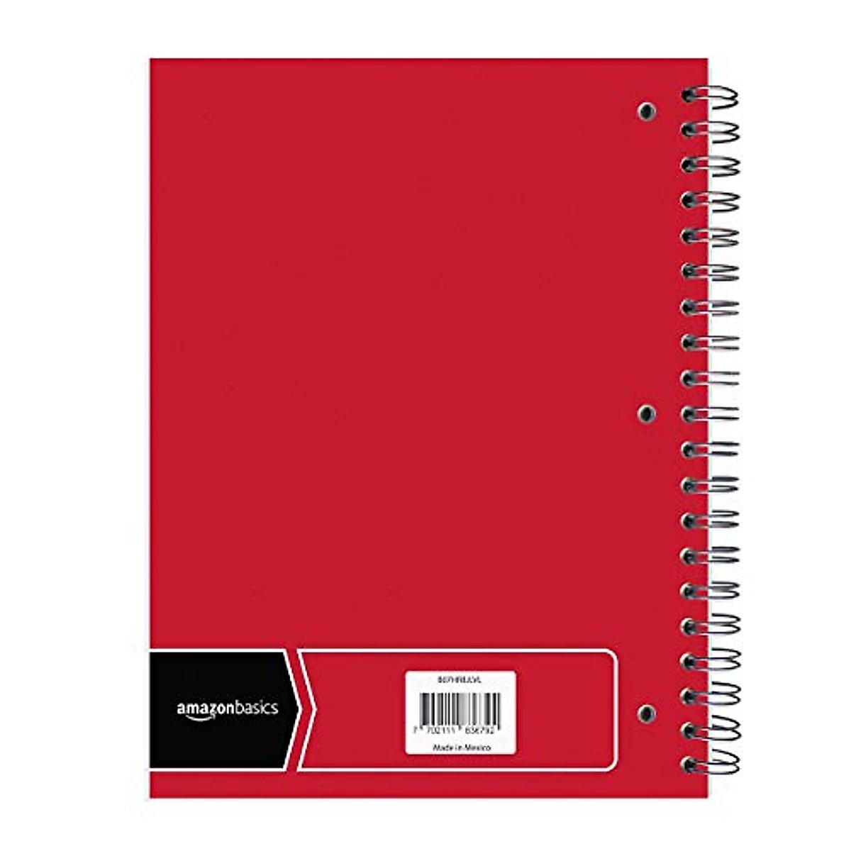 Amazon Basics Wide Ruled Wirebound 3-Subject 150-Sheet Notebook with Pocket Divider - Pack of 6, 10.5 x 8 Inch, Multi-Color