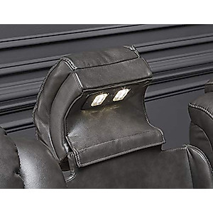 Signature DESIGN BY ASHLEY Turbulance Power Reclining Sofa with USB Charging Port, Dark Gray