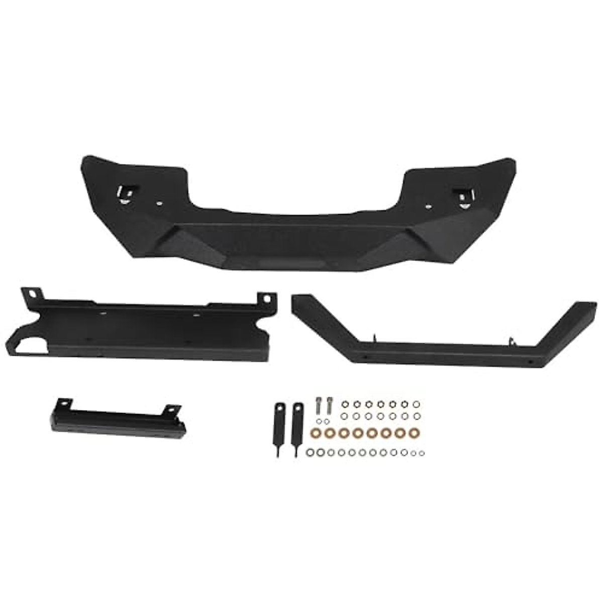 cciyu Rront Bumper and Rear Bumper Compatible for 2007-2018 for Jeep, Wrangler JK with D-ring with and Tire Carrier