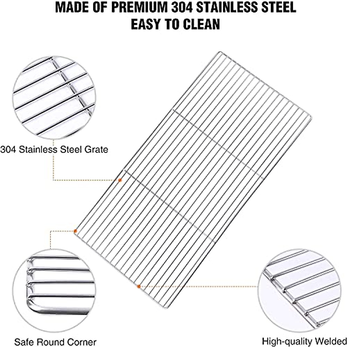 REDCAMP Collapsible Camping Grill,17 * 9" Portable Charcoal Grill with Carrying Bag, Stainless Steel lightweight Small BBQ Grill for Outdoor Camping Cooking