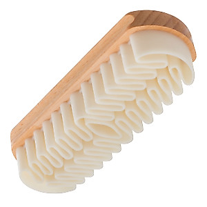 Redecker Rubber Crepe Suede Brush with Waxed Beechwood Handle, Safely Cleans Nubuck Leather, 5-Inches Long