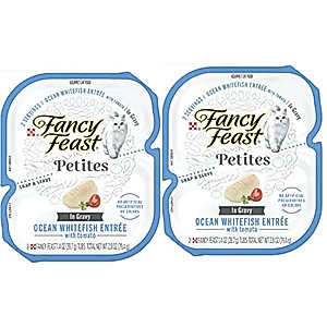 Fancy Feast Petites Wet Cat Food Variety Pack (24 Servings/12 Pack/6 Flavors) Salmon, Chicken, Whitefish, Tuna, Salmon, Grilled Chicken with Rice with LarasBundle Sticker