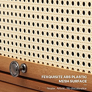 MoNiBloom Rattan Shoe Cabinet with 3 Drawers Rattan Pattern Free Standing Shoe, Shelf Storage Rack with Flip Doors & Drawer for 28-32 Pairs for Living Room, Entryway and Hallway, Brown