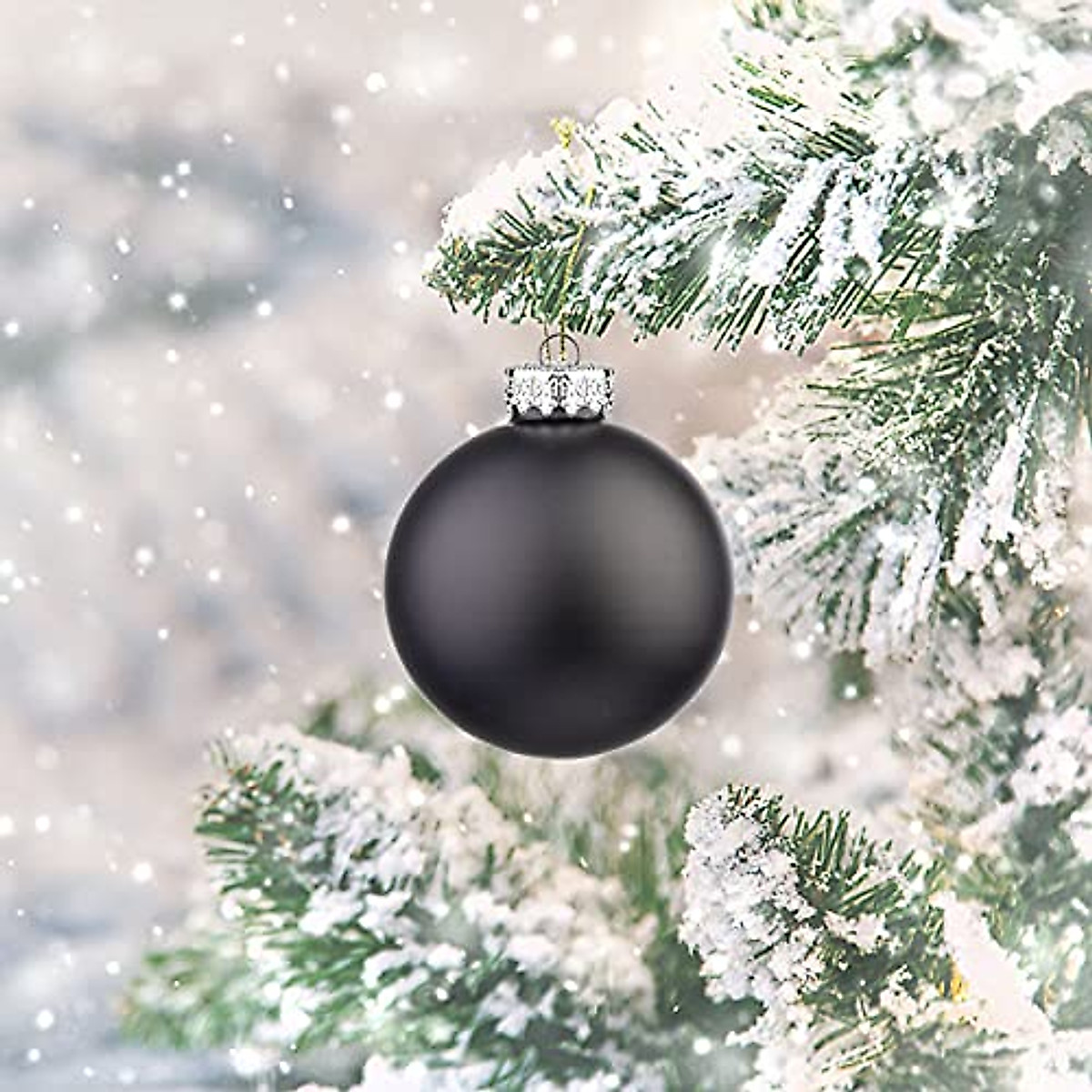 10PCS 2.64"(67mm) Christmas Ball Ornaments for Christmas Decorations, Glass Ball Present for Xmas Trees,Festival, Home Party and Wedding Party, Xmas Tree Decorations Set(Black)