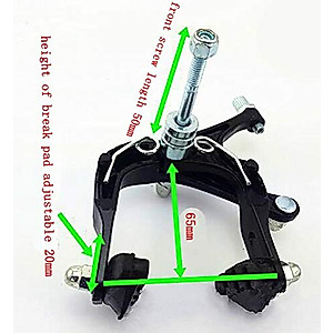 CDHPOWER Bike Brake, Bike Disc Brake, Bicycle C Brake Caliper, Aluminum Alloy Front & Rear Side Pull Brake Set Bike Accessory for Mountain Bike, Folding Bike, Road Bicycle (Black)