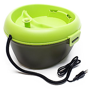 AA Aquarium Dog Water Bowl, Sharp Lime Green/Translucent Black, 1 Count (Pack of 1), (DH020)