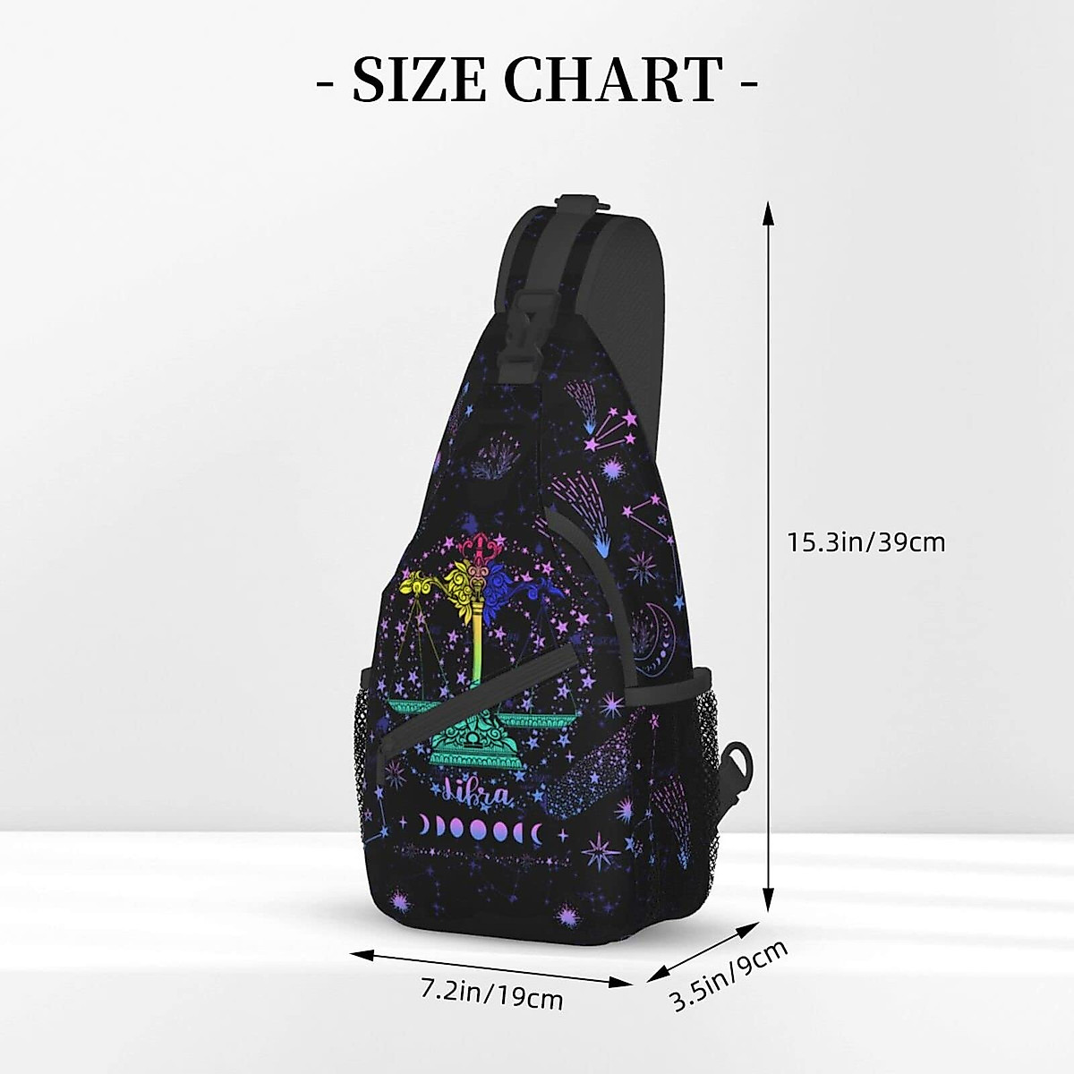 Libra Constellation Sling Bag Chest Bag Zodiac Sign Crossbody Bags For Men Women