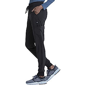 EDS Essentials Jogger Scrubs for Women, Drawstring Scrub Pants DK065, M, Black