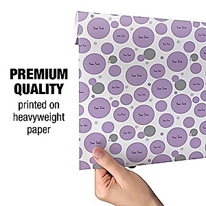 GRAPHICS & MORE Personalized Custom Purple Lavender Background Any Occasion 1 Line Sprinkle Font Gift Wrap Wrapping Paper Roll