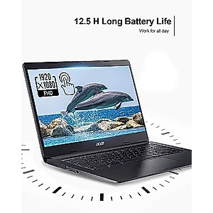 acer Chromebook 314 Laptop for Student & Business, 14" Full HD Touchscreen, 4GB RAM, 64GB eMMC, Quad-Core Intel Celeron N4020, 12.5H Long Battery Life, Intel UHD Graphics, WiFi, Black, Chrome OS