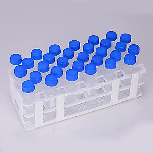 P-ABC 2Pack Plastic Test Tube Rack, Laboratory Test Tube Rack, 60 Holes, for 16mm Test Tubes, White, Removable (60 Holes, White)