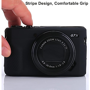 G7X Mark II Case G7X Mark III Case G7X Camera Silicone Case Ultra-Thin Lightweight Rubber Soft Silicone Case Bag Cover for Canon PowerShot G7X G7X Mark II G7X Mark III + Microfiber Cloth (Black)