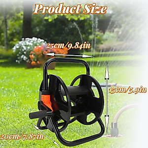 Hose Reel, Portable Garden Hose Reel Cart, Water Hose Holders for Outside, Water Pip Storage Rack ABS Single Arm Tool for Garden Car Washing Watering (25 x 20 x15 cm)