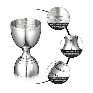 Premium Cocktail Shaker Set with Built in Strainer, Double Jigger, Mixing Spoon, Liquor Pourers, for Home, Bars, Parties, Professional Bar Tools