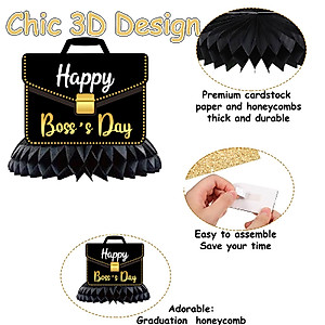 Happy Boss’s Day Honeycomb Centerpieces Table Decorations, Best Boss Ever Honeycomb Table Centerpieces Decorations Office Party Decor