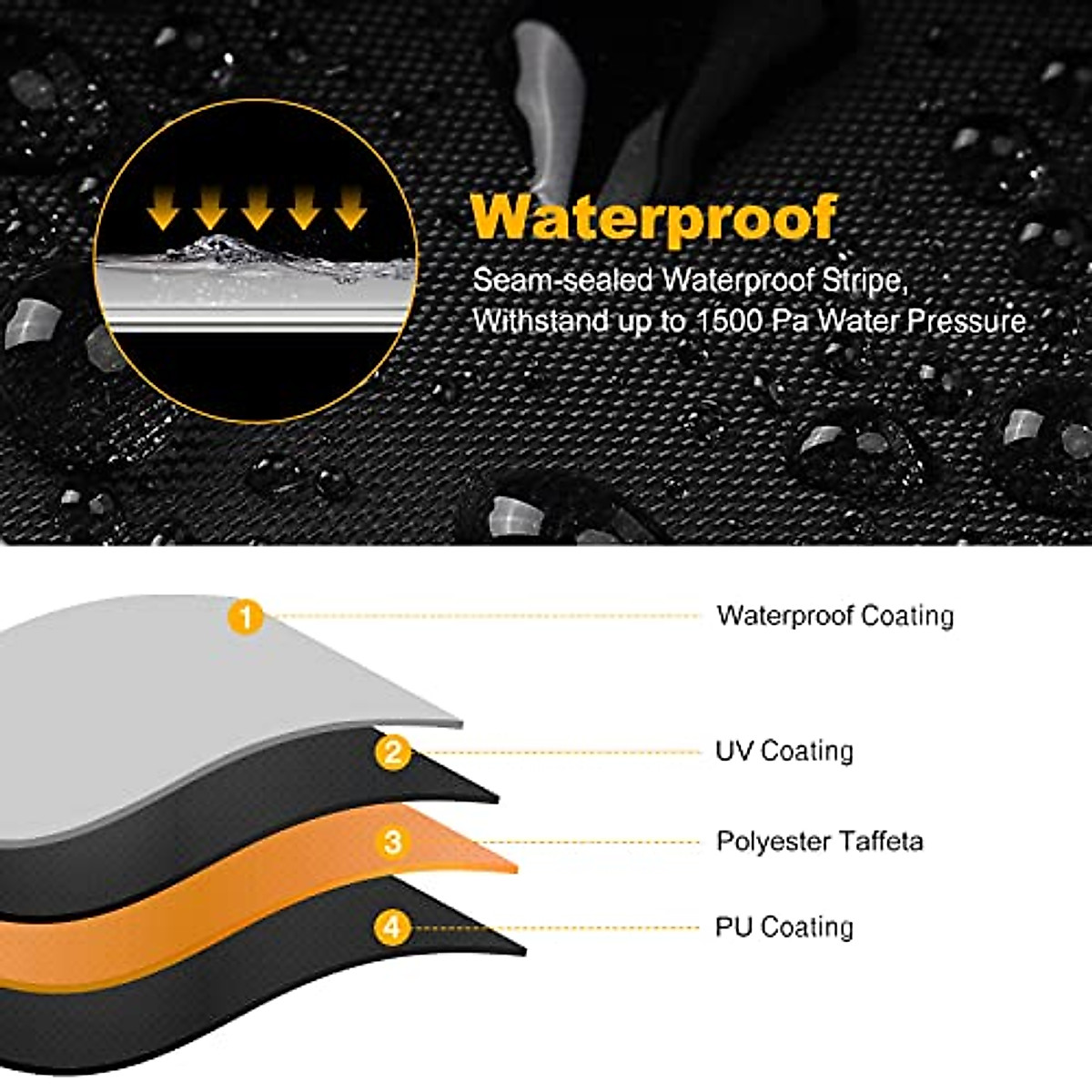 NEVERLAND ATV Cover Waterproof Heavy Duty 4 Wheeler Cover Quad Cover All Season Weather Proof Outdoor UV Protection for Polaris Kawasaki Yamaha Suzuki Honda (Black Large)