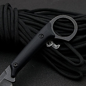 Gtkii GTK140 Fixed Blade Knife, D2 Steel Blade G10 Handle EDC Tool Knife for Outdoor Camping Hiking Hunting(Black)