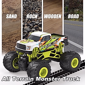 Scientoy Remote Control Car, 20KM/H Monster Truck Toys for Ages 5-7, 1:16 Scale All Terrain RC Cars for Boys & Girls Age 4-7, 2.4Ghz Off Road RC Truck, Christmas Birthday Gift for Kids