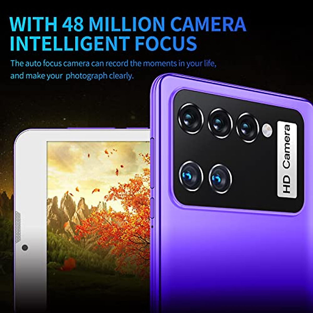 New HD 7-inch Tablet Computer, Android WiFi Bluetooth Voice Call Learning Game Tablet, Eight Core Processor Support Communication Function, Holiday Gift for Adults Kids (Purple)
