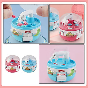 Toyvian 2Pcs Mini Claw Machine Toys for Kids with Mini Dinosaur Figures Claw Machine Prizes, Mini Stuff Things That Actually Work, Mini Arcade Game Miniature Novelty Toys for 3+ Year Old Boys Girls