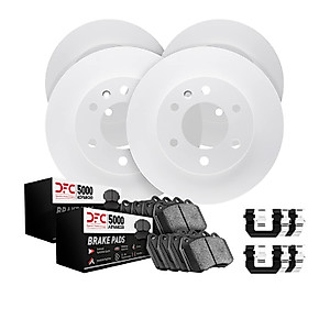 Dynamic Friction Company Front Rear Brake Pads and Rotors Kit| Brakes Rotors| 5000 Advanced Brakes and Rotors Kit Front and Rear| Hardware| Fit 2013-2024 INFINITI JX35, QX60, Nissan Pathfinder, Murano