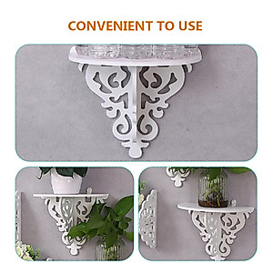 Garneck 2pcs Wall Shelf Perfume Shelf for Wall Shelves Hanging Flower Pot Rack Seasoning Shelf Hanging Shelf Book Shelf Decor Living Room Display Shelf Multifunction PVC Bookshelf