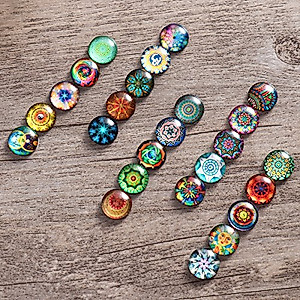 Dangle Earrings 200pcs Round Glass Mosaic Tiles Mixed Mosaic Glass Pieces for DIY Crafts Jewelry Making 10mm Bracelets Beads