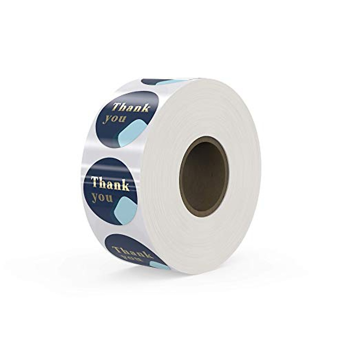 Rileys Thank You Stickers Roll | 500-Count, Gold Foil - Envelope Seals for Small Business, Bubble Mailers, Baby Shower, Wedding, Gift Cards, Graduation (Navy Blue)