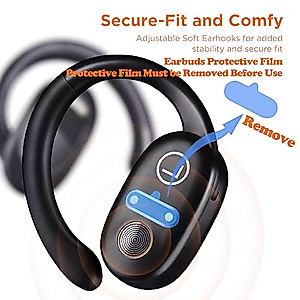 GameXtrem Bluetooth Headphones Wireless Earbuds 48hrs Playtime Wireless Sports Ear Buds with Mic Waterproof Earphones for TV Phone Laptop(Adjustable, Suitable for All Ear Shapes) (Black PRO)