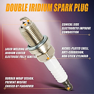 RANSOTO UF333 Ignition Coil & 7092 Iridium Spark Plugs Compatible with 2001-2012 Scion tC xB Toyota Camry Corolla Highlander Matrix RAV4 Solara Lexus HS250h 2.4L Set of 4