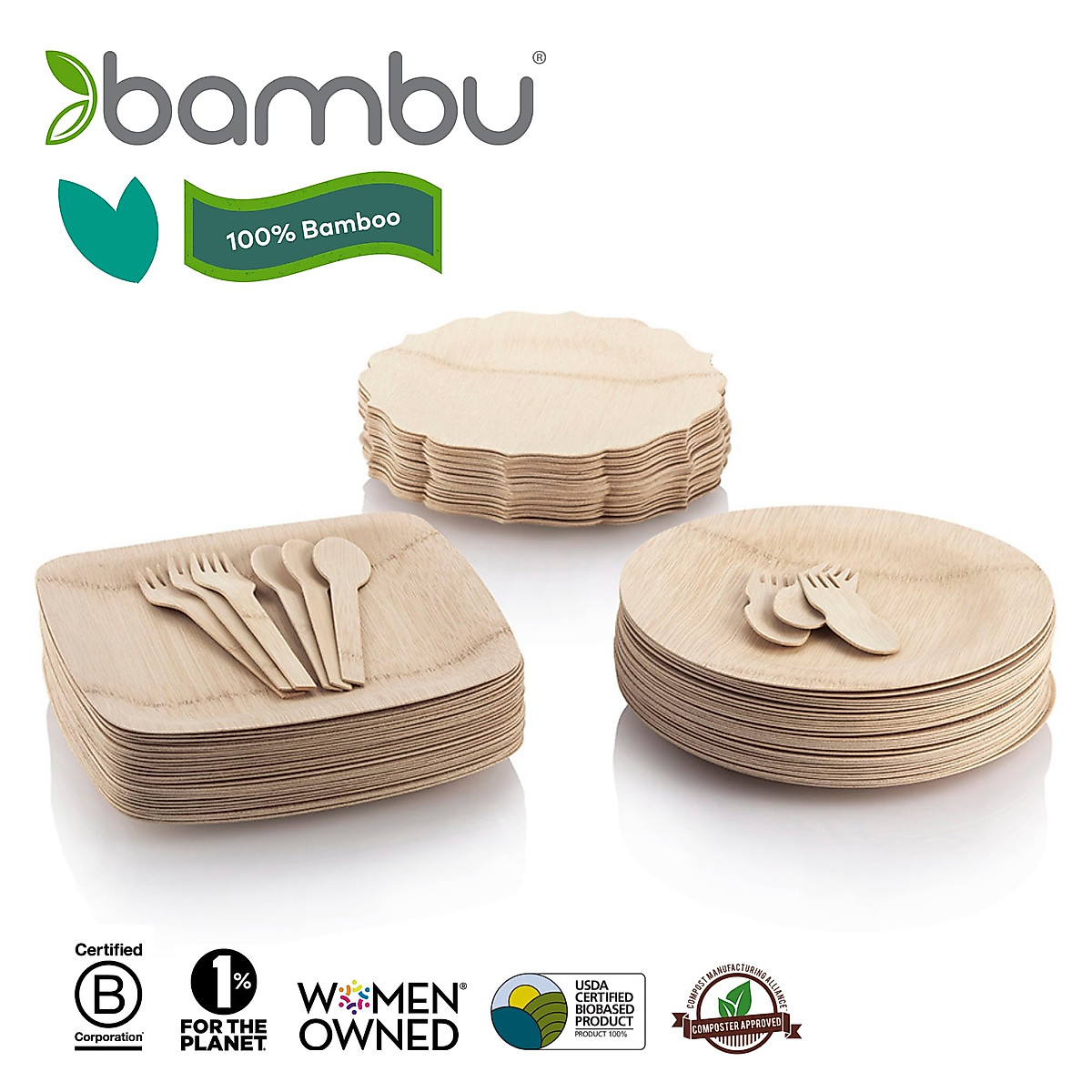 Bambu, Reusable Bamboo Condiment Cups, Natural Wood and Food-Safe Finish, Great for Soy Sauce, Dessert, Sides, and Dipping, Eco Friendly Dish Alternative, 100% Biodegradable - Small, Set of 4