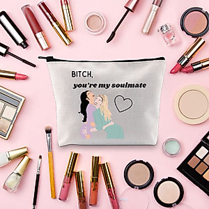 TOBGB Maddy And Cassy Gift You Are My Soulmate Lines Inspired Makeup Bag TV Show Role Gift TV Show Merchandise Friendship Gift (Soulmate bag)