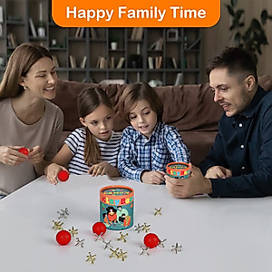 KlayBear Jacks Game with Ball, Retro Vintage Jax Game for Kids and Adults, Classic Board Games with 18 Metal Jacks & 3 Red Rubber Balls, Old Fashion Traditional Table Games for Family Game Night