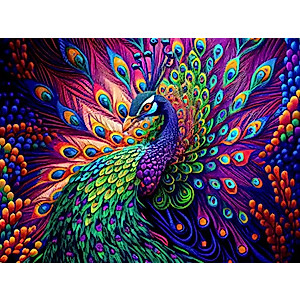 Peacock Diamond Painting Kits for Adults-Colorful 5D Diamond Art Kits for Adults Beginner,Paint with Diamonds Pictures DIY Full Drill Gem Painting Kit Diamond Dots for Home Wall Decor