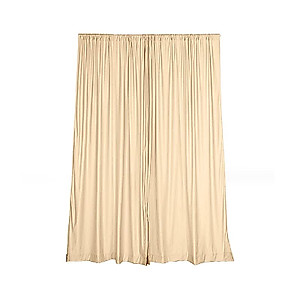 BalsaCircle 10 ft x 10 ft Champagne Polyester Photography Backdrop Drapes Curtains Panels - Wedding Decorations Home Party Reception Supplies
