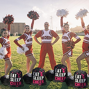 Eccliy 10 Pcs Cheerleaders Drawstring Backpack Bulk Cheer Drawstring Gym Bags Eat Sleep Cheer Gift Bags for Youth Sport Team(Popular Pattern)