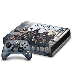 Head Case Designs Officially Licensed Assassin's Creed Game Cover Unity Key Art Vinyl Sticker Gaming Skin Decal Cover Compatible With Xbox One X Console and Controller Bundle