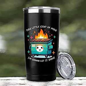 Dumpster Fire Tumbler 20 OZ, Dumpster Fire Desk Accessories Emotional Support Funny Gifts for Coworkers