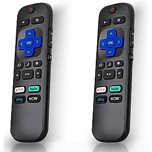 【Pack of 2】 Replacement for hisense roku tv Remote, Compatible for TCL Roku/Hisense Roku/Onn Roku/Sharp Roku Series Smart TVs (Not for Roku Stick and Box)