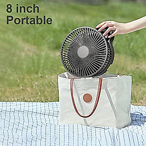 ALAGOON Black Foldaway Oscillating Standing Fan, 10000mAh Rechargeable Battery Operated Pedestal Fan for Bedroom, Portable Height Adjustable Floor/Standing Fan for Camping, Outdoor, Room