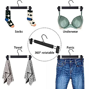 NORTHERN BROTHERS Black Pant Hangers,30Pack Plastic Pants Hangers Skirt Hangers with Clips Jean Hangers Bulk Hangers for Pants