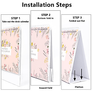 Mokani Small Desk Calendar 2023-2024 (8"x6"), Mini Monthly Desktop Calendar from January 2023 to June 2024, Academic Year Standing Desk Calendars with Planner Stickers