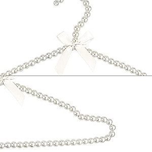 ADORILA 5 Pack Pearl Clothes Hangers, Elegant Bridesmaid Hangers, Closet Coat Storage Organizer Bowknot Standard Wedding Hangers (White)