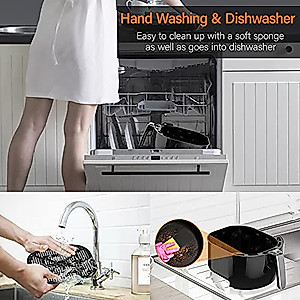 6-in-1 Air Fryer, 7-Quart/6.5L Smart Electric Hot Airfryer Combo Oven Oilless Cooker, 1800W Large Capacity Multifunction Health fryer with LCD Digital Screen and Nonstick Frying Pot, 140℉ to 400℉ Temperature Range, ETL/UL Certified