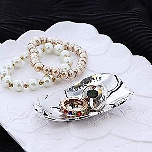 Li'Shay Adorable Miniature Animal Pewter Ring Holder Jewelry Tray and Adorable Small Silver Jewelry Trinket Tray Holder - Elephant