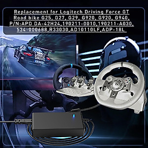 HY1C 24V Power Supply for Logitech G920 G29 G25 G27 G923 G940 Driving Force GT Racing Wheel APD DA-42H24,190211-0010,190211A030,534-000688,AD10110LF,ADP-18Ll Power Cord AC/DC Adapter Charger Cable