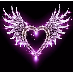 MaiYiYi Love Wings Paint with Diamonds 5D Full Round Diamond Painting Angel Love Wings Crystal Diamond Painting Set Diamond Painting Dots Art for Adult Kids Wall Art Decor (30X30 CM)