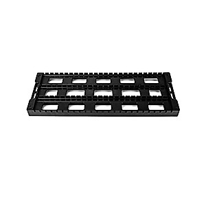 Qwork Antistatic ESD Circulation Rack Shelf, PCB Tray ESD Shelf Circulation Rack, 25 Slot Storage Stand Circuit Board Holder, Plastic, Black, 2 Pack